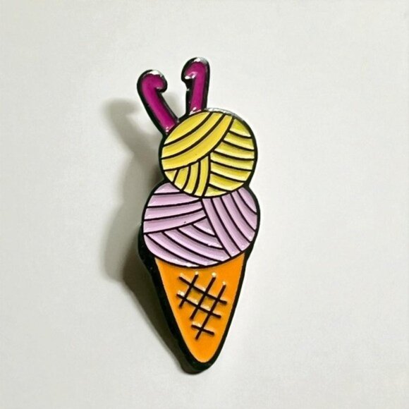 Accessories | 518 Yarn Ice Cream Enamel Pin | Poshmark